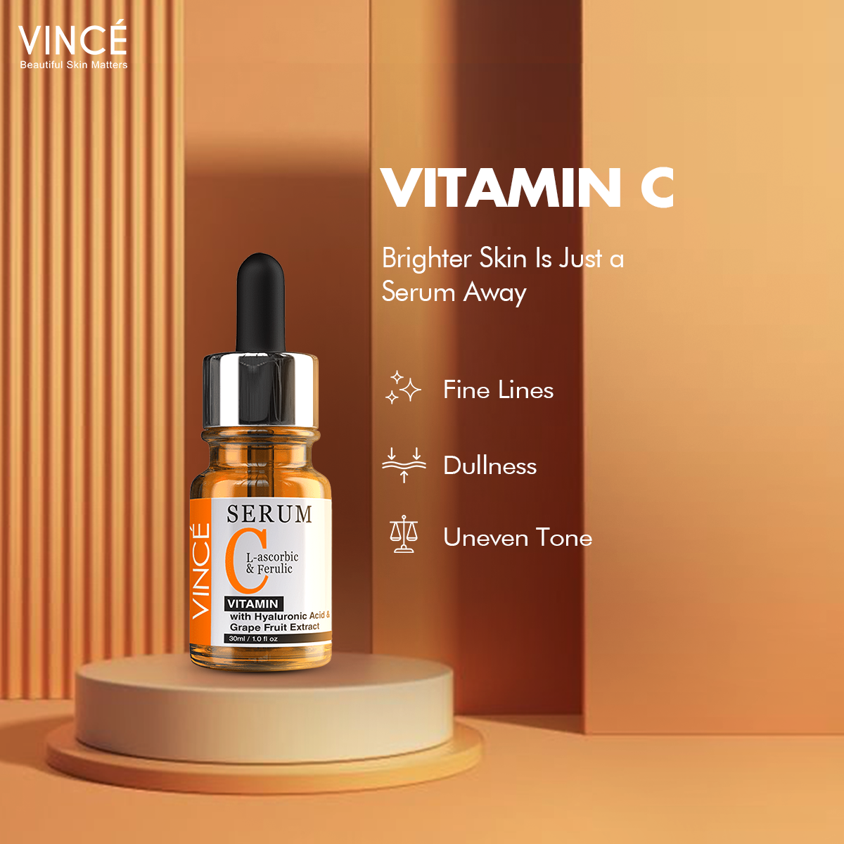 Vince Vitamin C Serum for Face | Reduce Your Dull Skin - Glow Beauty